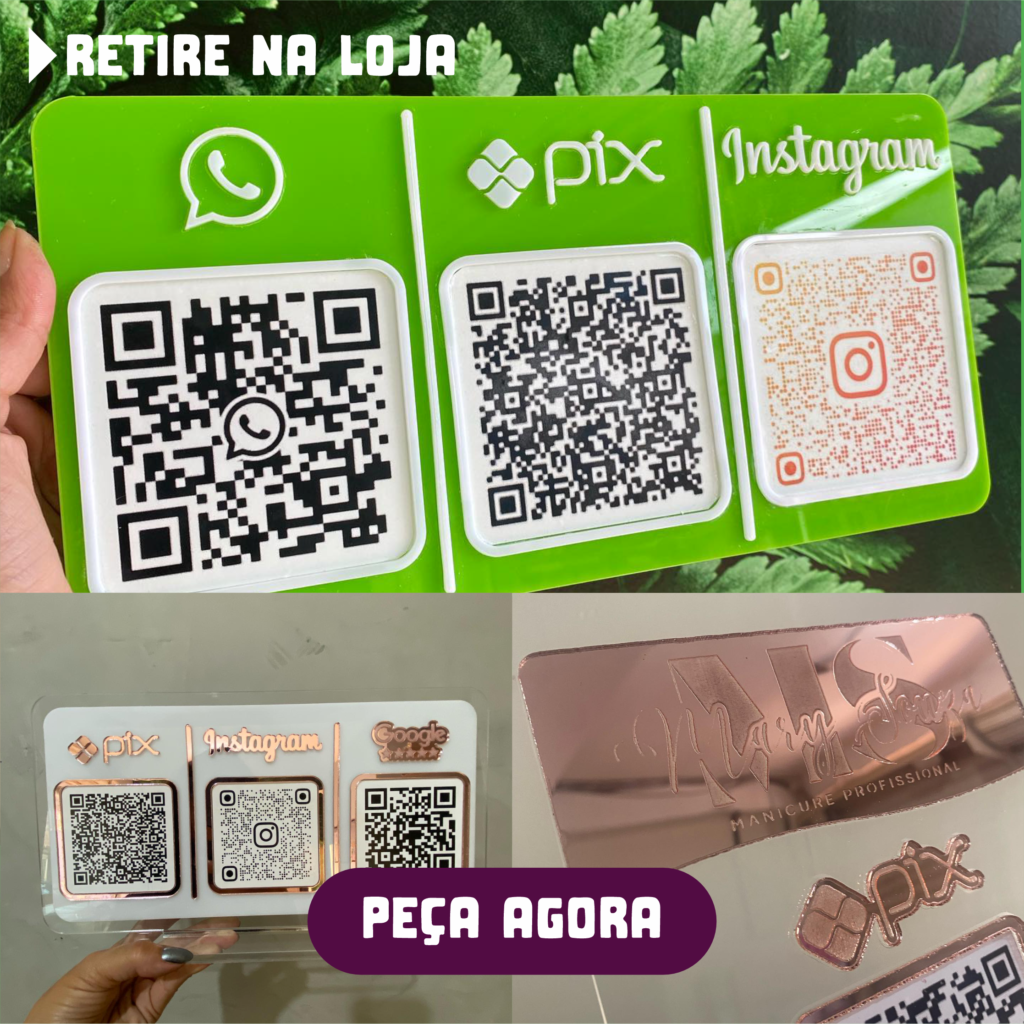 Placa pix em acrílico - Gráfica Gontijo - Sua Gráfica em Brasília